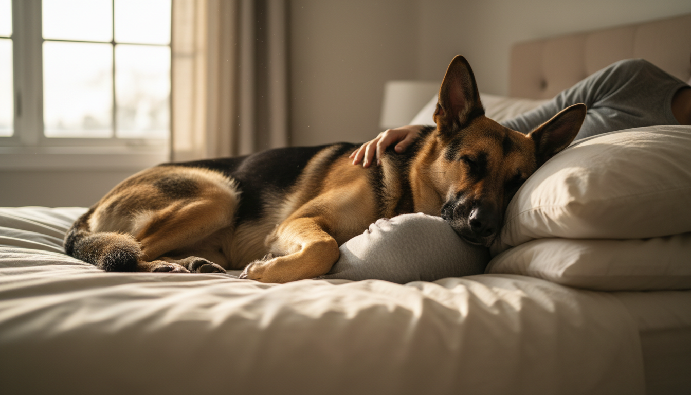 Why dogs sleep touching you and what it means when they stop