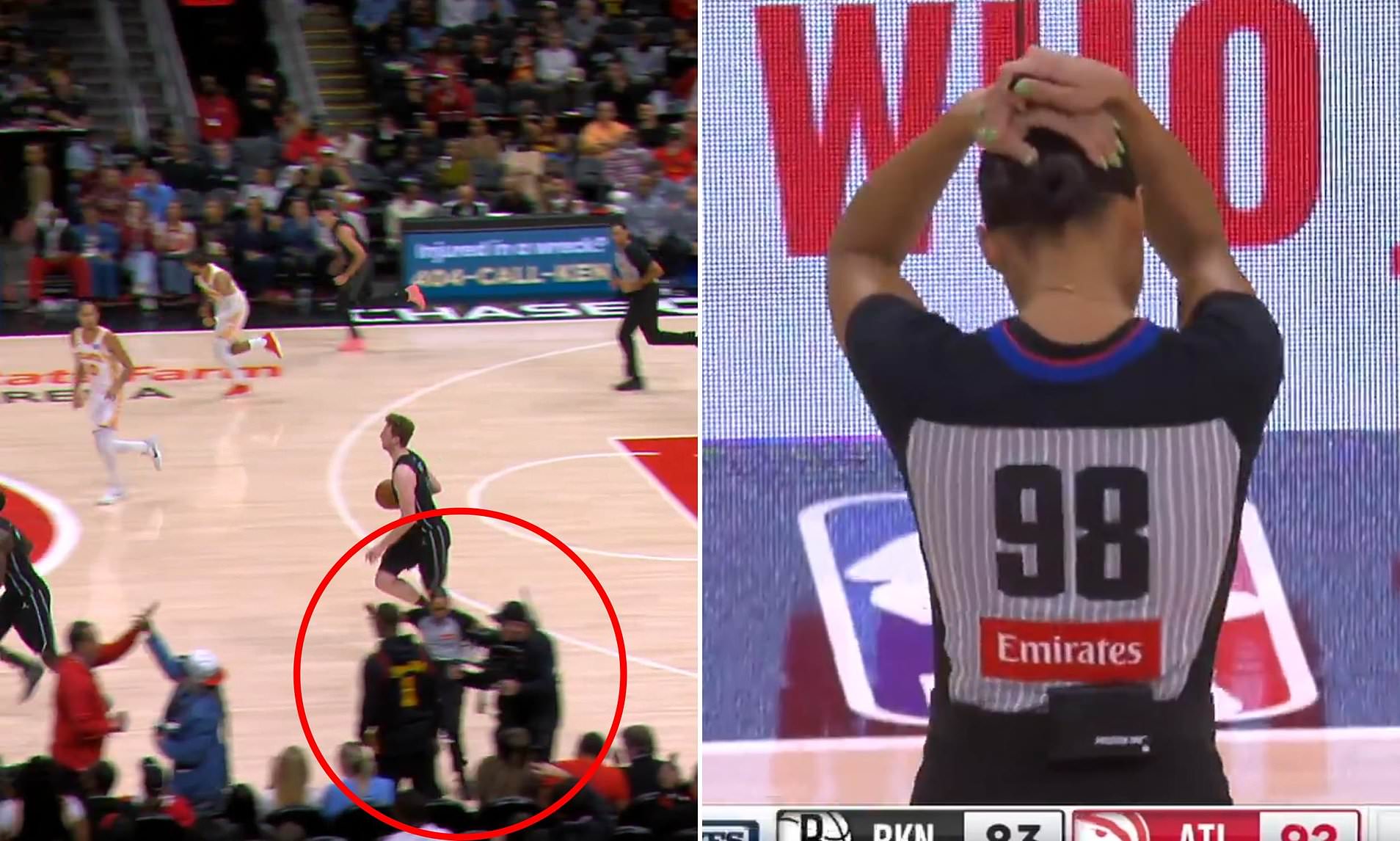 Female NBA referee suffers brutal head injury after colliding with ...