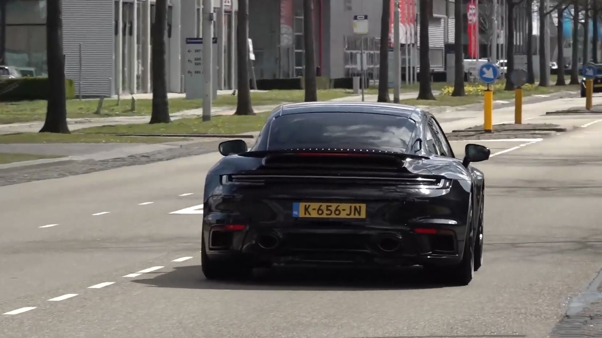 Porsche 992 turbo wild acceleration on public road