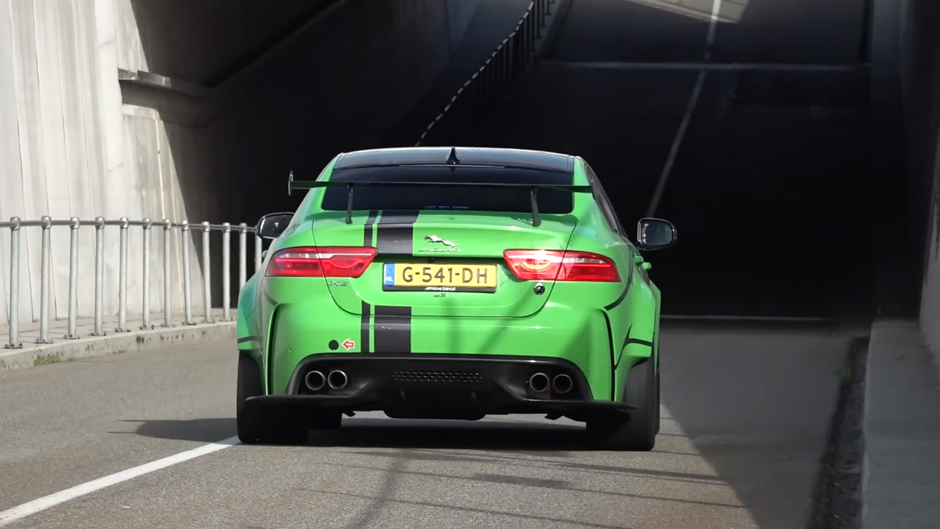 Jaguar XE SV Goes Full Speed Heads Into The Tunnel