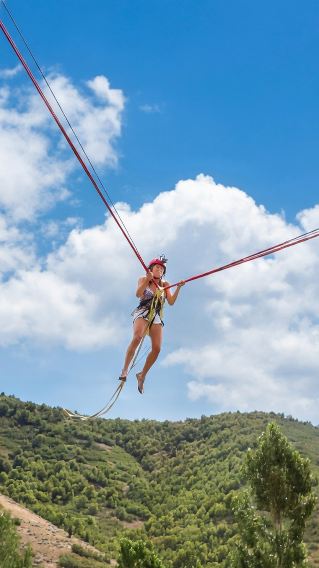A giant slingshot ride caught on camera