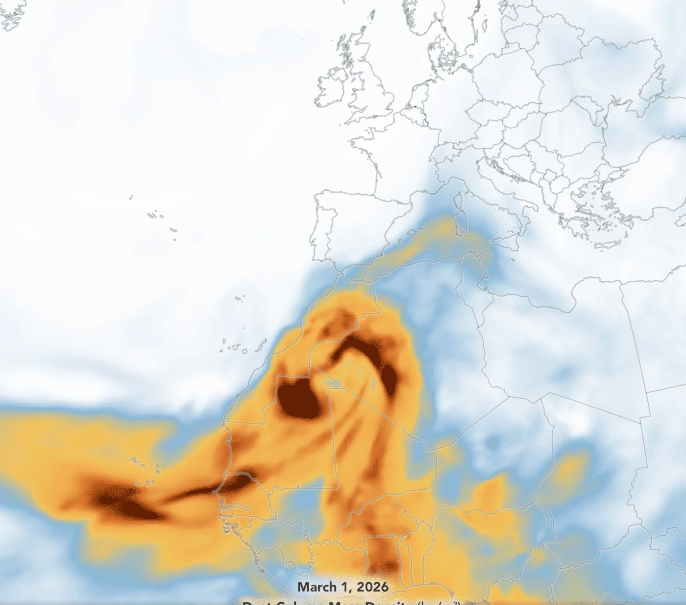 Saharan dust from Morocco sweeps across Europe, NASA says