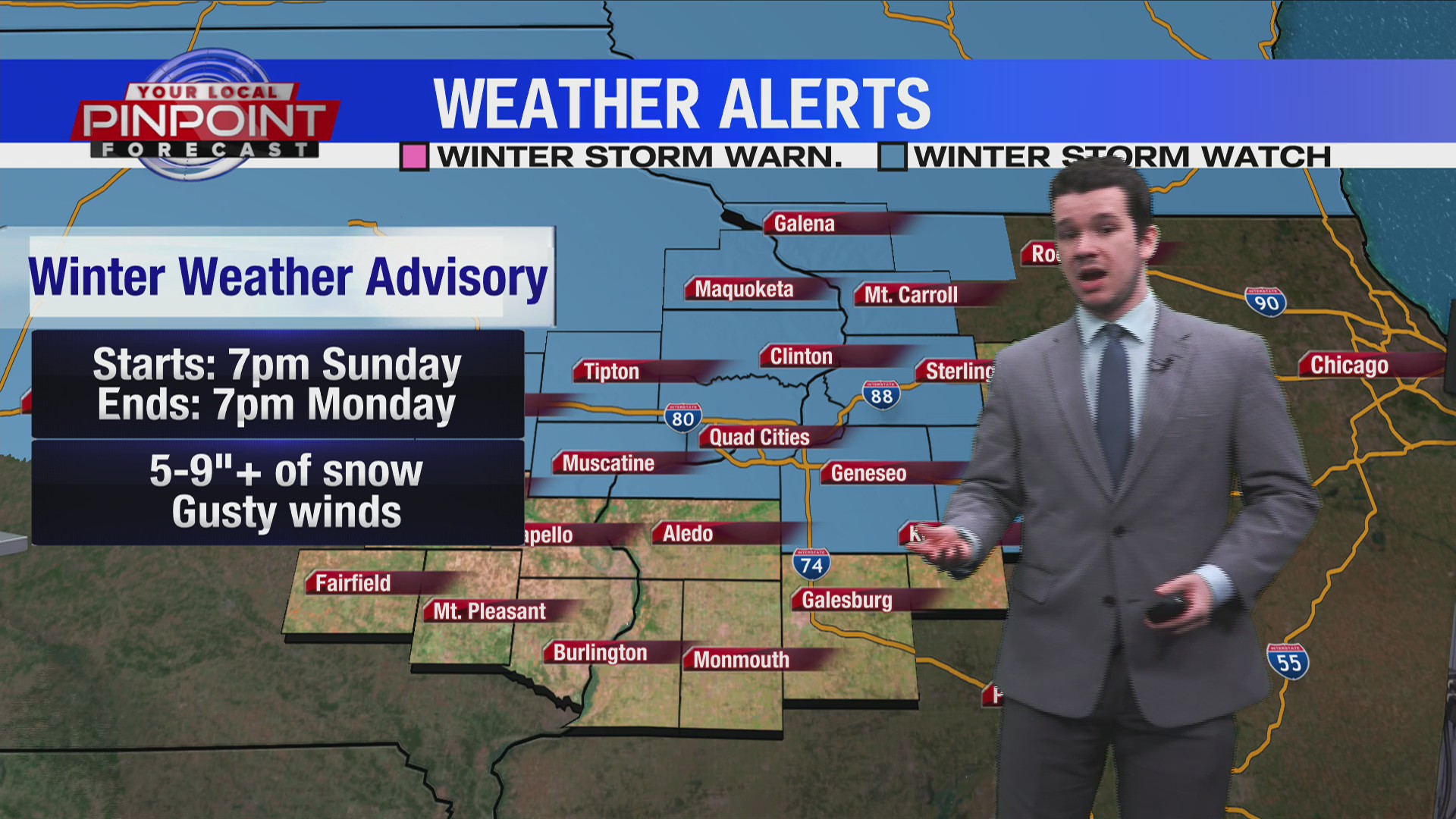 Winter storm watch Sunday night