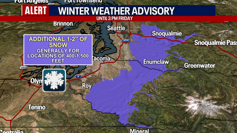 Seattle weather: Snowy weather in Puget Sound on Friday