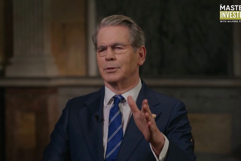 Scott Bessent abruptly pulled away by Trump mid-interview and returns ...