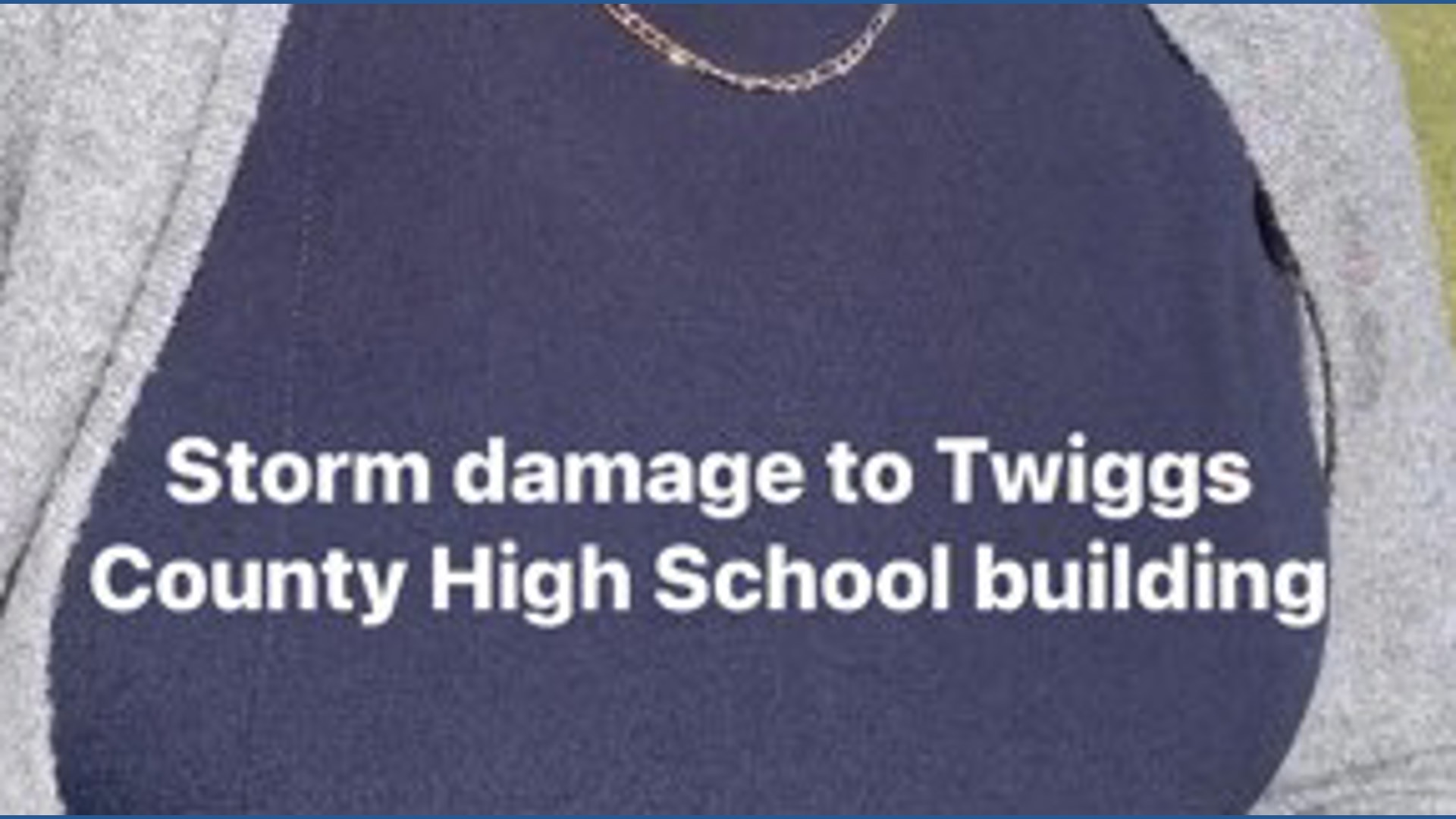 Storm damage to Twiggs High building