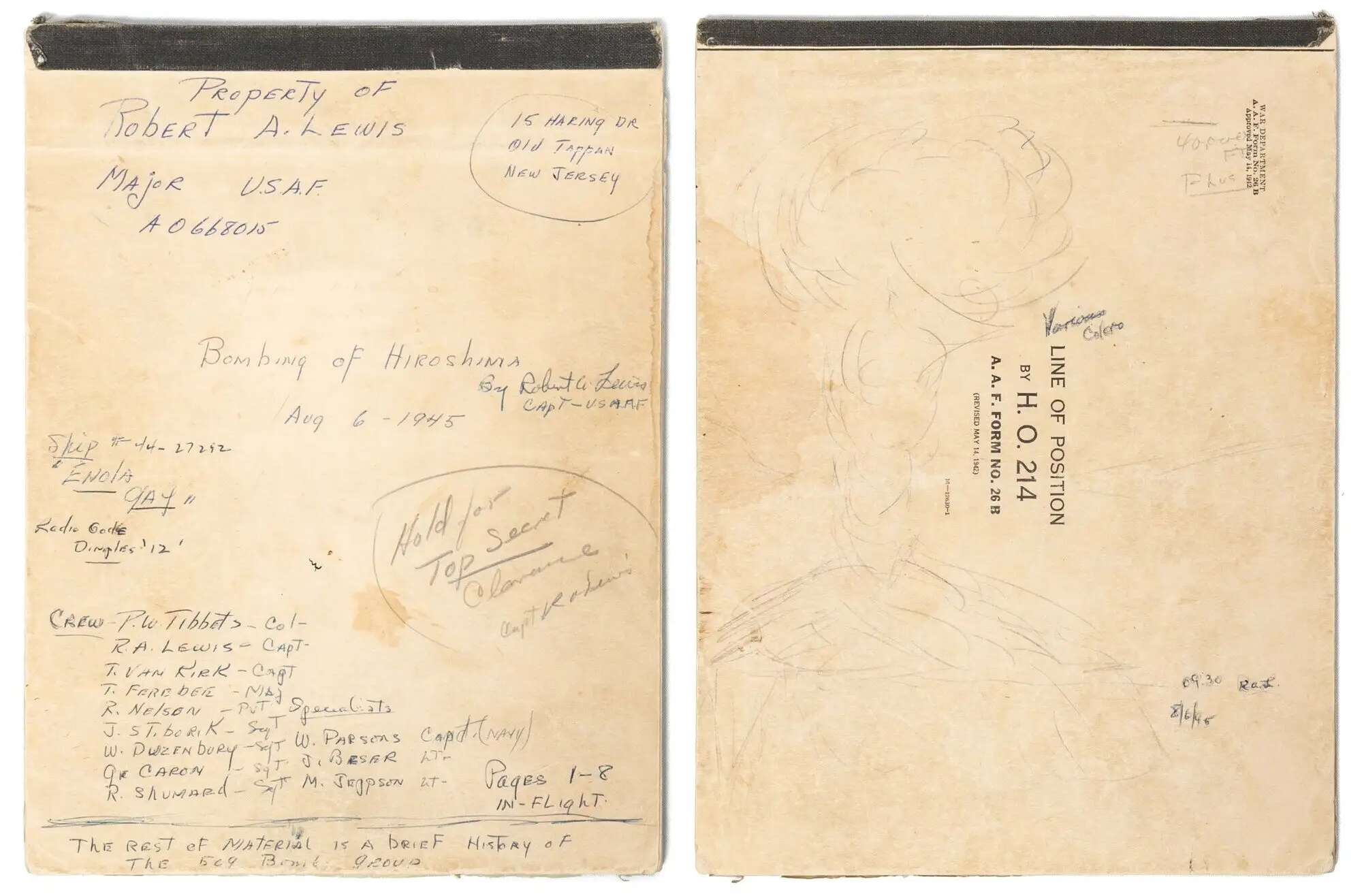 'My God what have we done': Enola Gay pilot's combat notebook is for sale