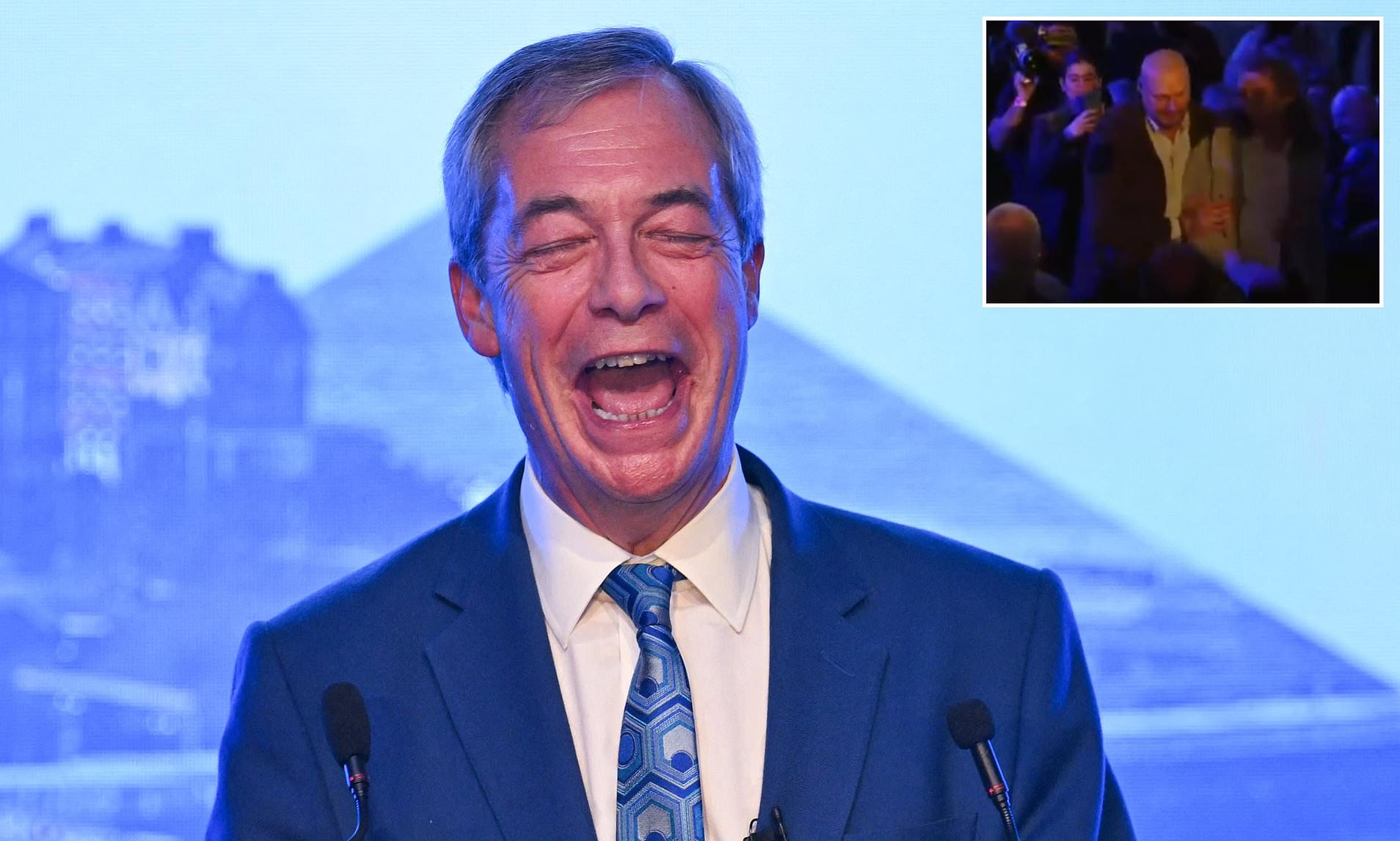 'You need a haircut, mate': Nigel Farage mocks long-locked heckler