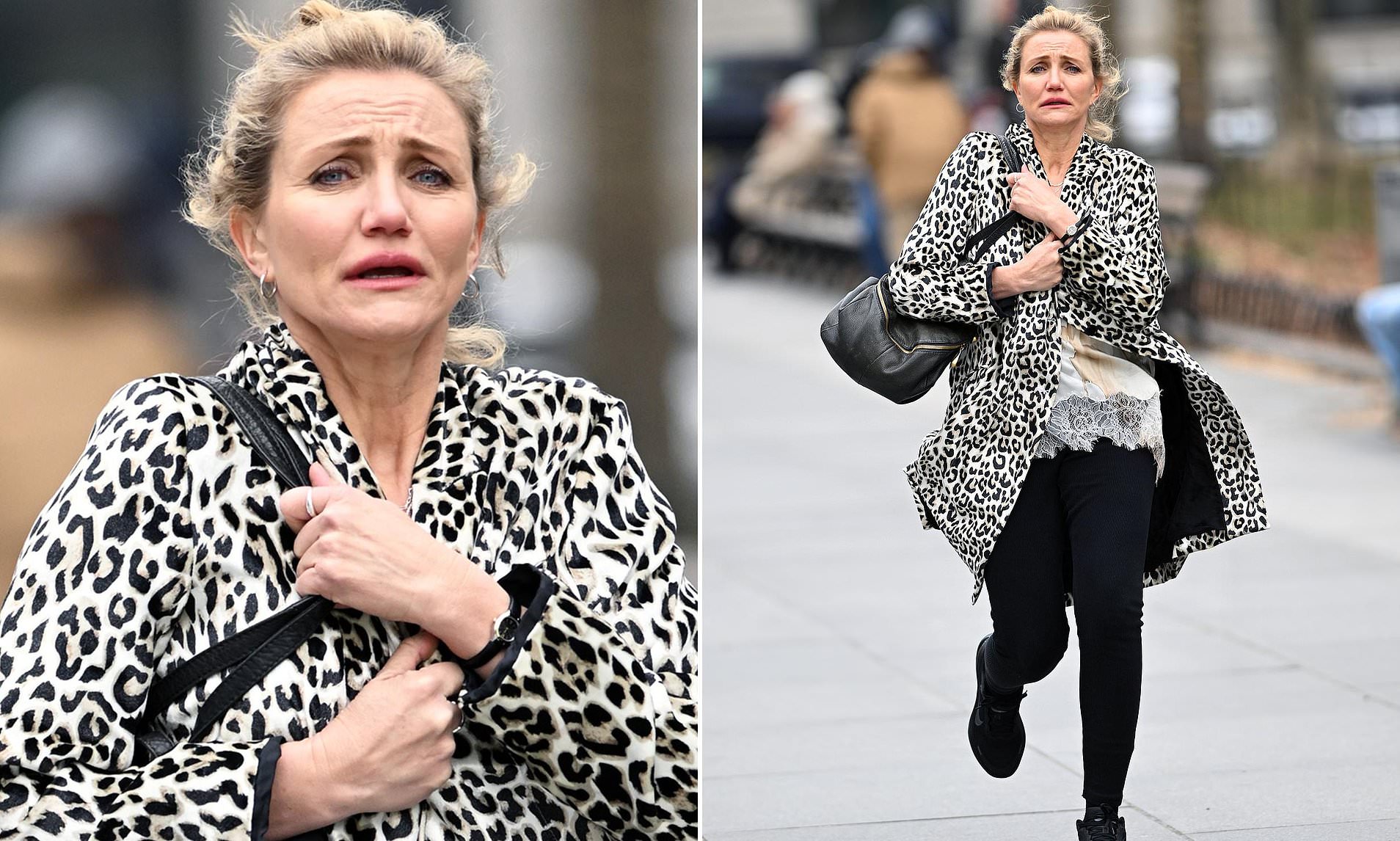 Cameron Diaz looks distressed as she films emotional scene in New York ...