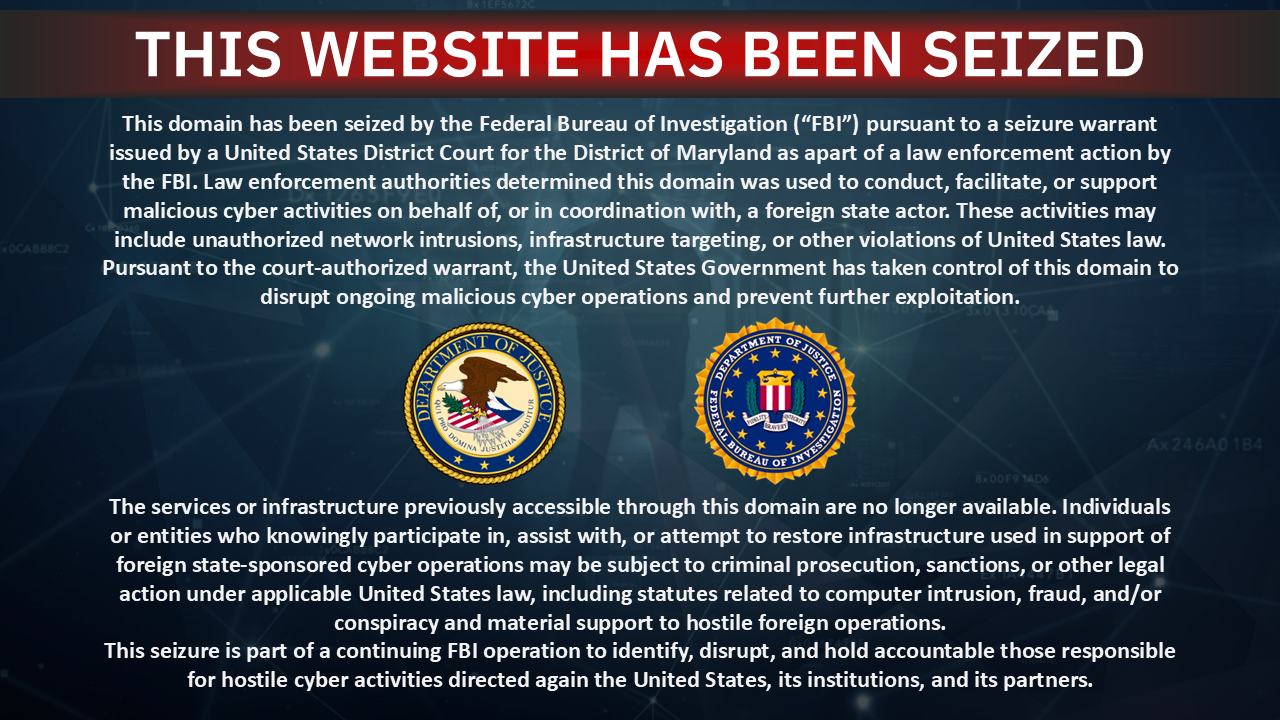 FBI seizes Iranian-linked hackers' websites following cyberattack
