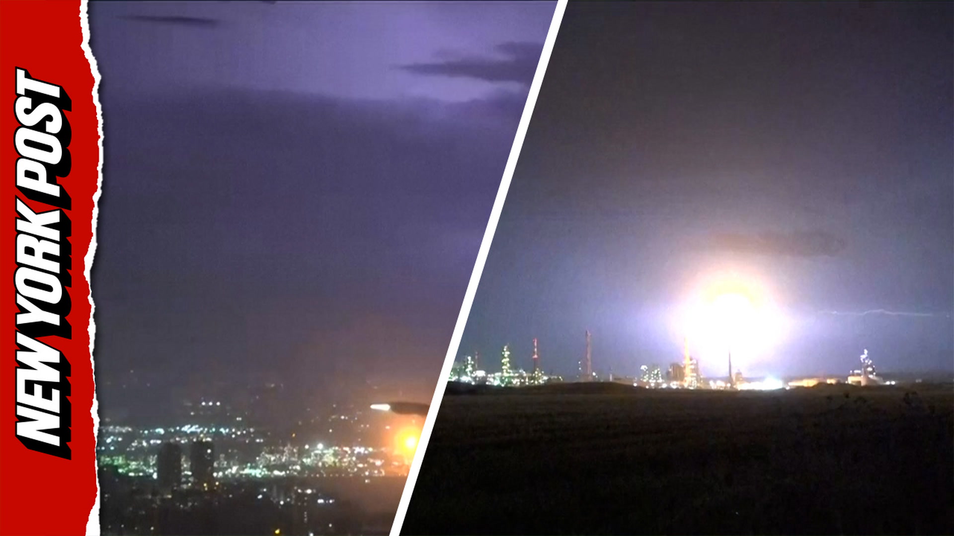 Air raid sirens wail as lightning strikes near Haifa oil refinery