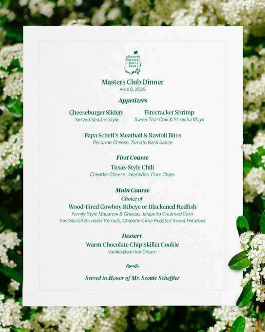 Masters champions dinner menus: What winners before Rory McIlroy served ...