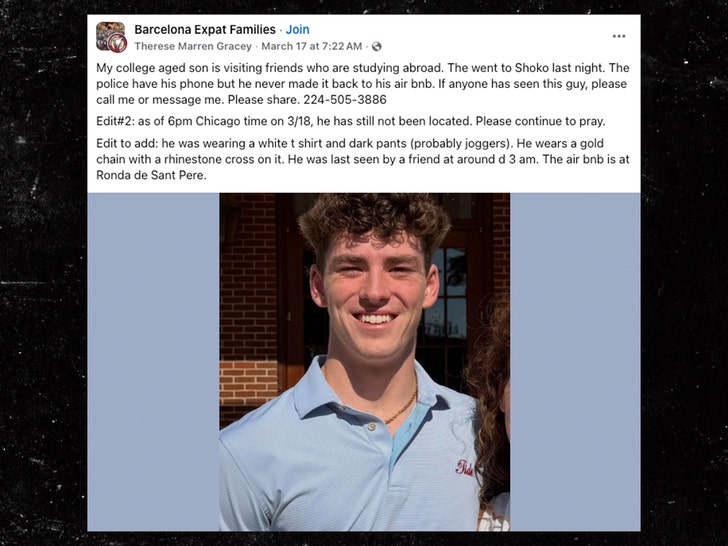 Missing Alabama student Jimmy Gracey's body found in Barcelona marina