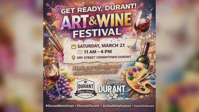 Free art and wine festival coming to downtown Durant this weekend
