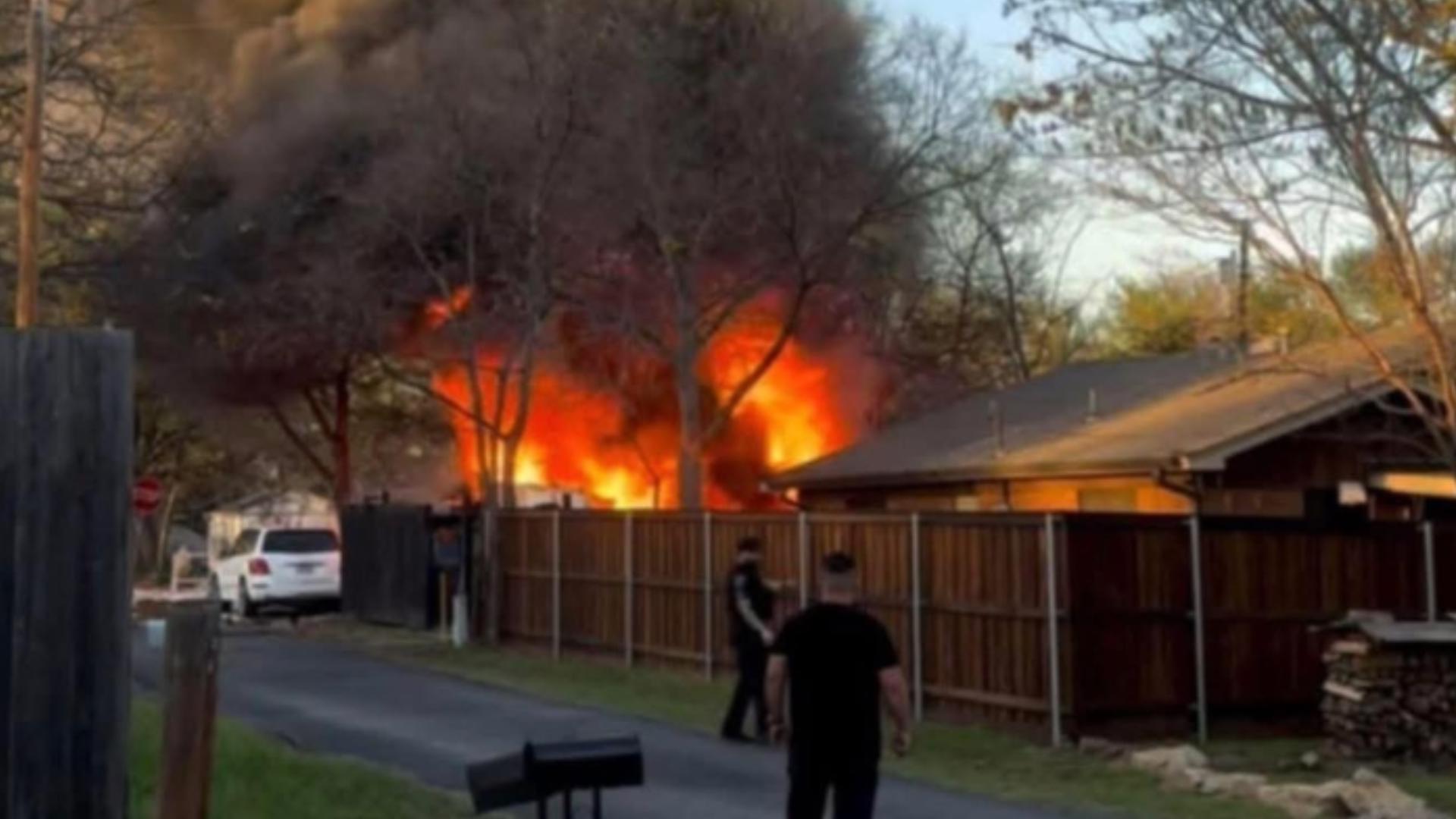 Lake Dallas home explodes after being engulfed in flames, officials say