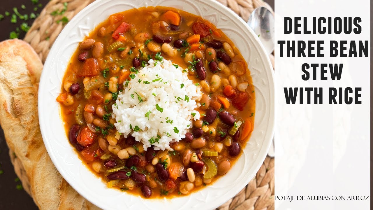 3 bean stew with rice & vegetables: Quick, easy, heart-healthy meal