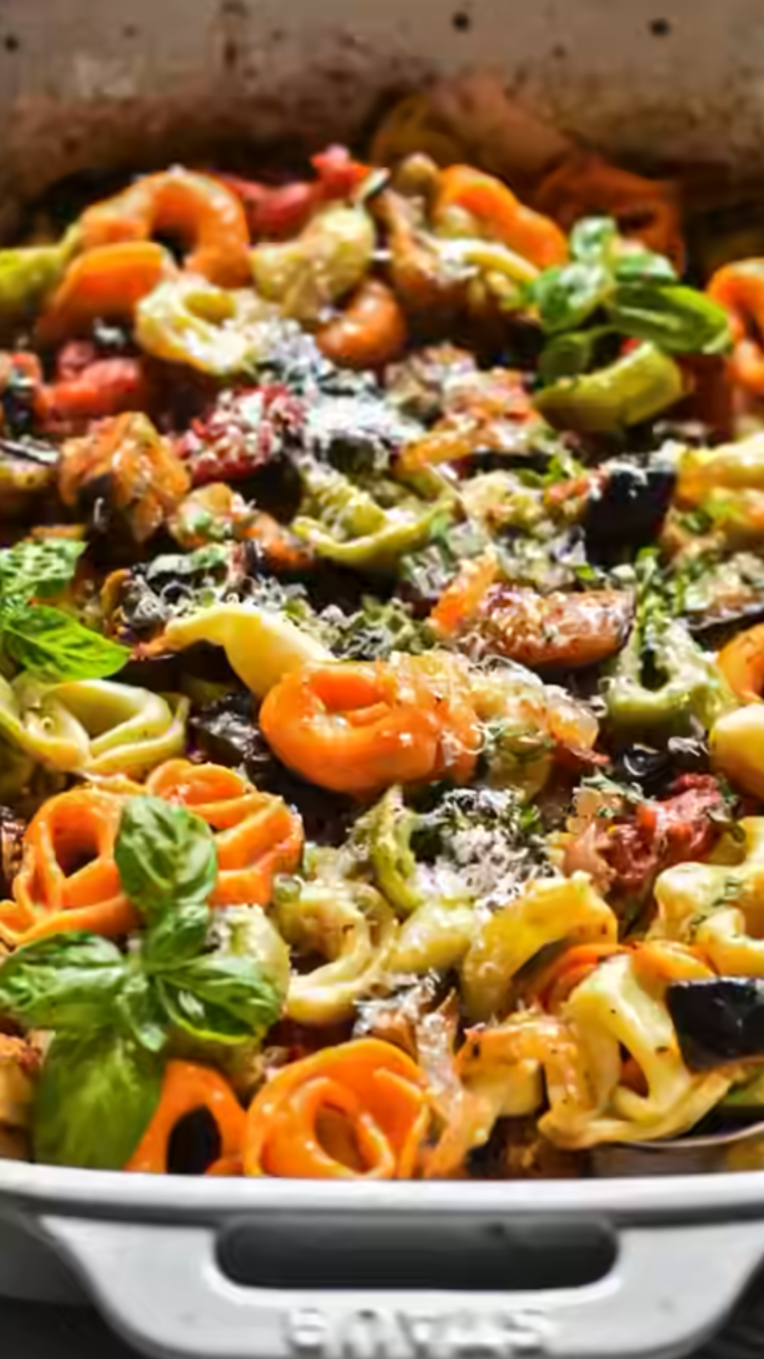 This cozy baked tortellini alla Norma is the eggplant dish you need