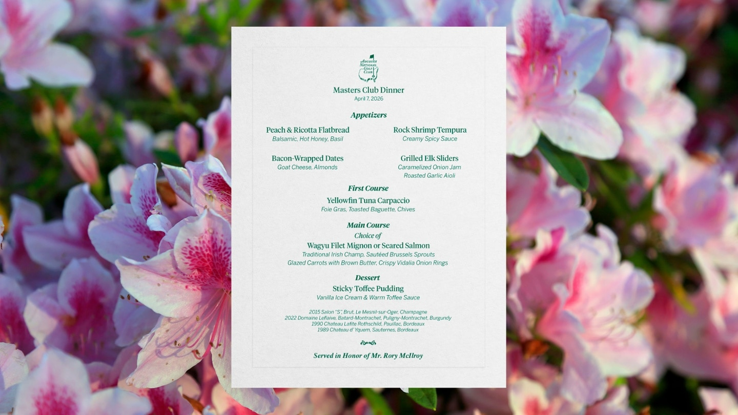 Masters champions dinner menus: What winners before Rory McIlroy served ...