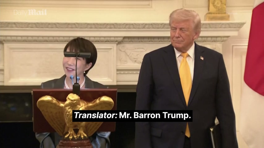 Japanese PM flatters Trump as she wishes Barron 'happy birthday'