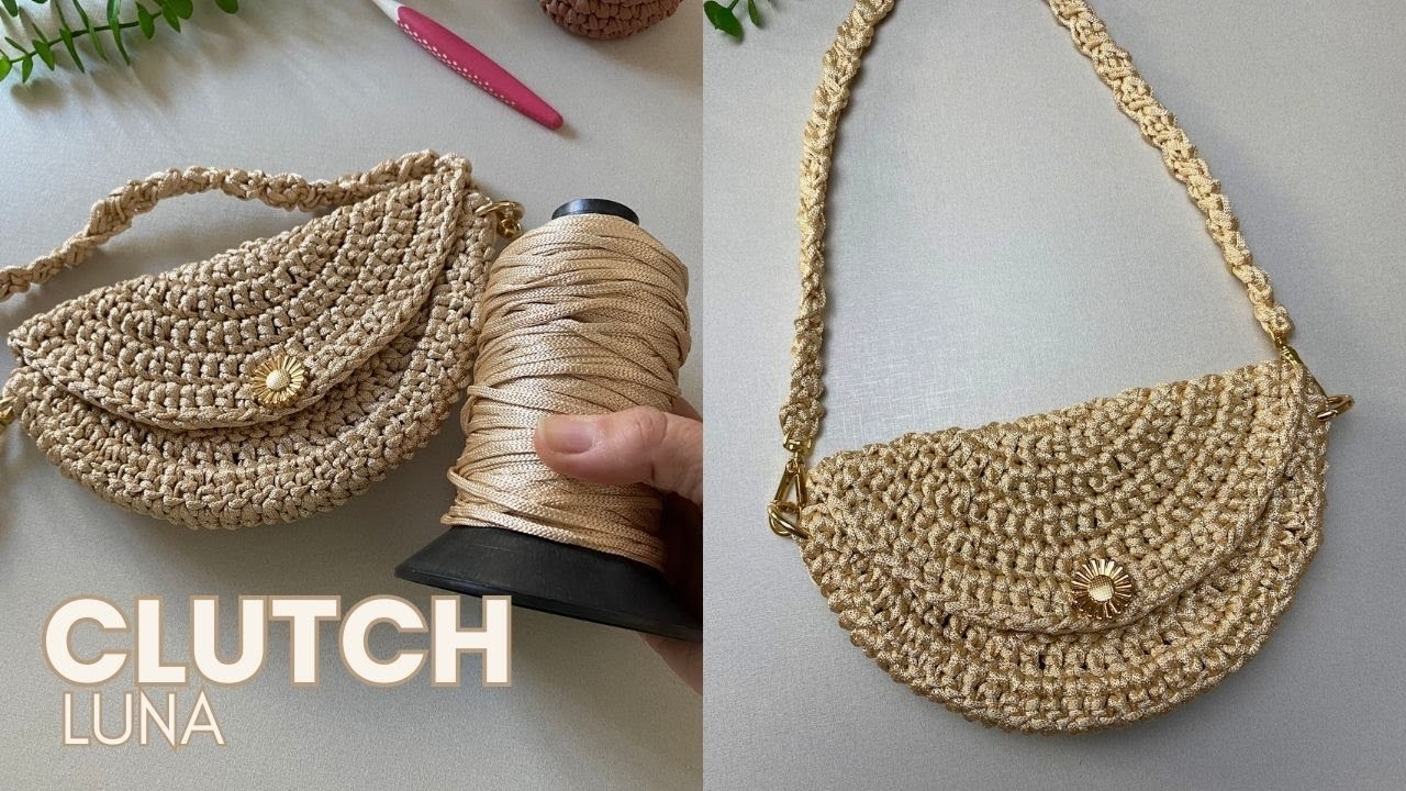 Clutch Luna em crochê com fio Perla 4mm