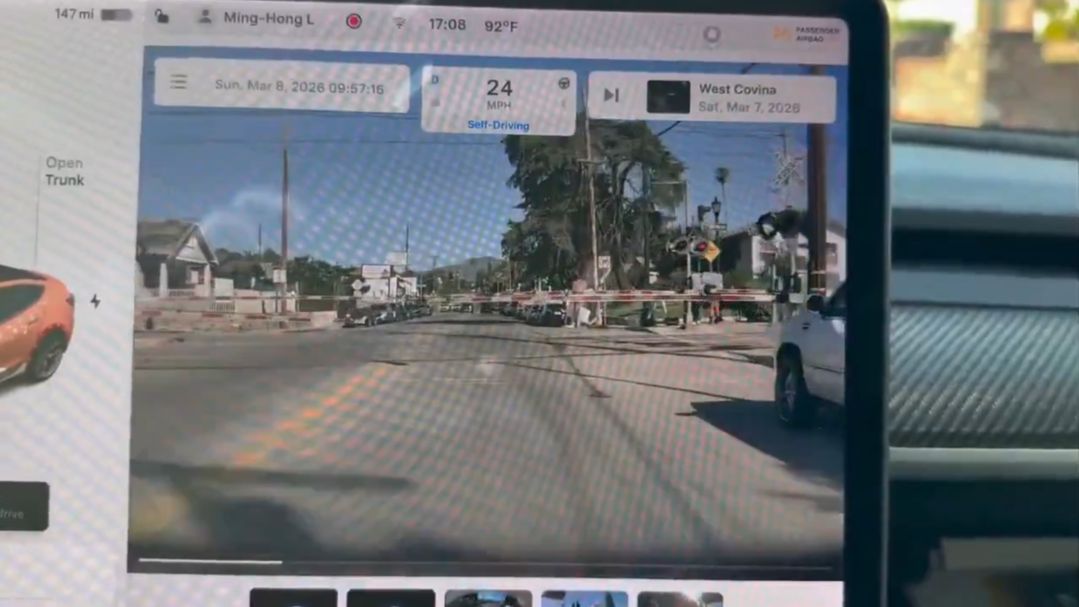 Tesla FSD betrayal just sent a driver through a railroad barrier