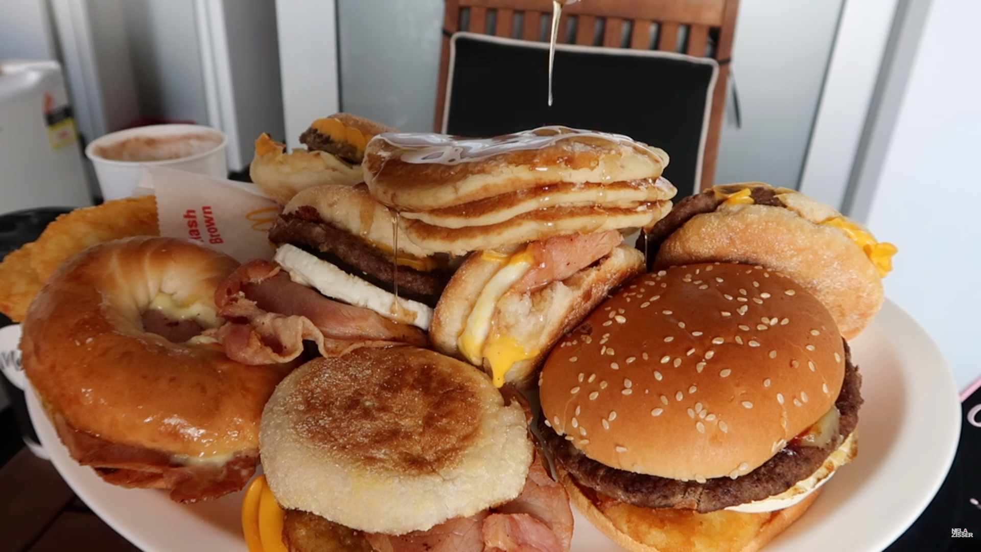 Woman attempts to eat the entire McDonald's breakfast menu