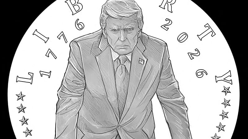 Indignación por una moneda de oro con el rostro de Donald Trump