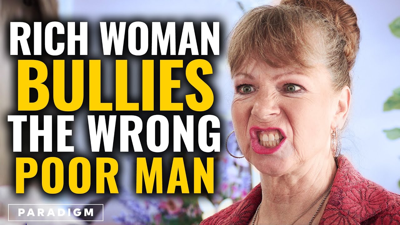 Rich woman hoses down dirty homeless man (sketch)