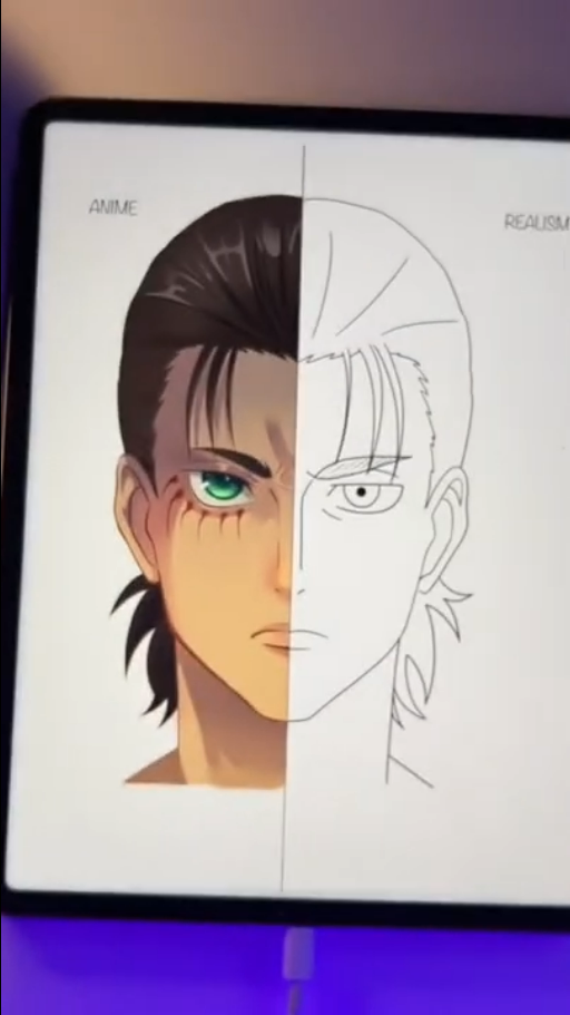 Anime vs realism drawing challenge: Eren Yeager transformation