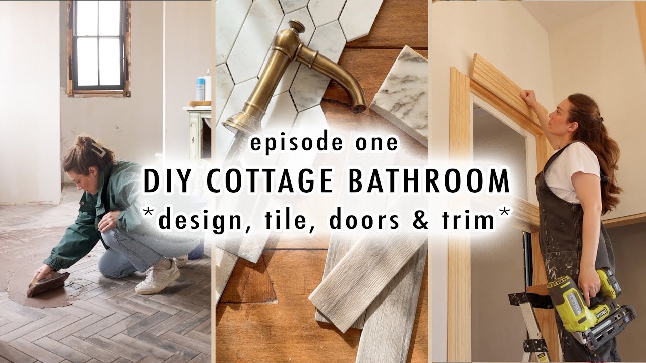 DIY cottage bathroom design and tile plans