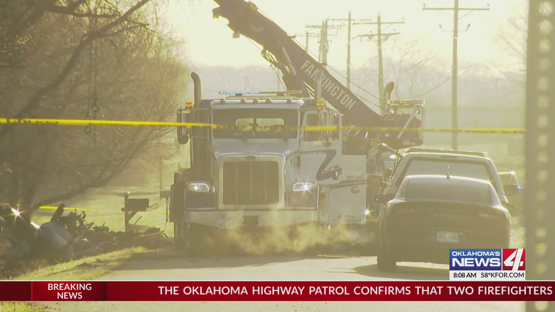 Two firefighters killed in fire truck crash in McClain County, OHP says