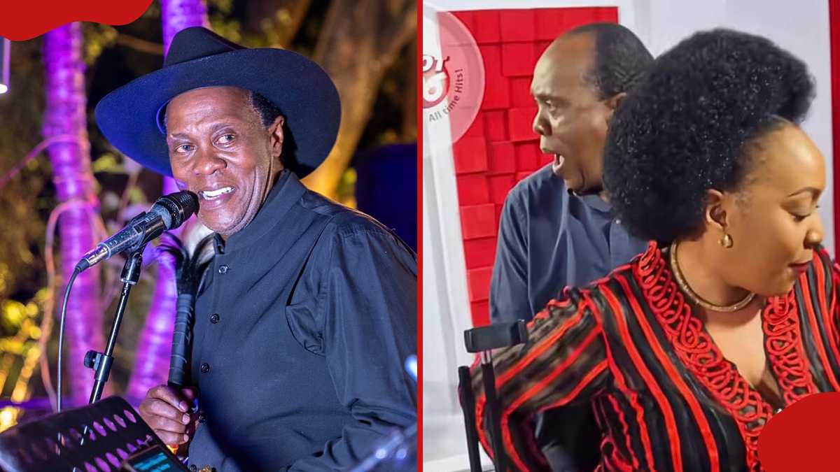 Cess Mutungi closely dances with Jeff Koinange as they enjoy kamba song ...