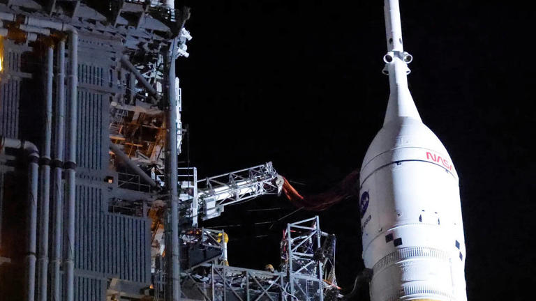 NASA moves moon rocket to launch pad for April mission