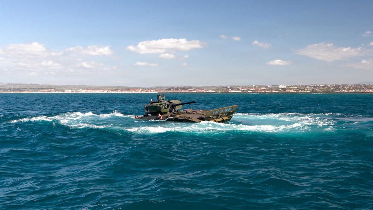 Marines test 'cruise control' swim feature on amphibious vehicle prototype