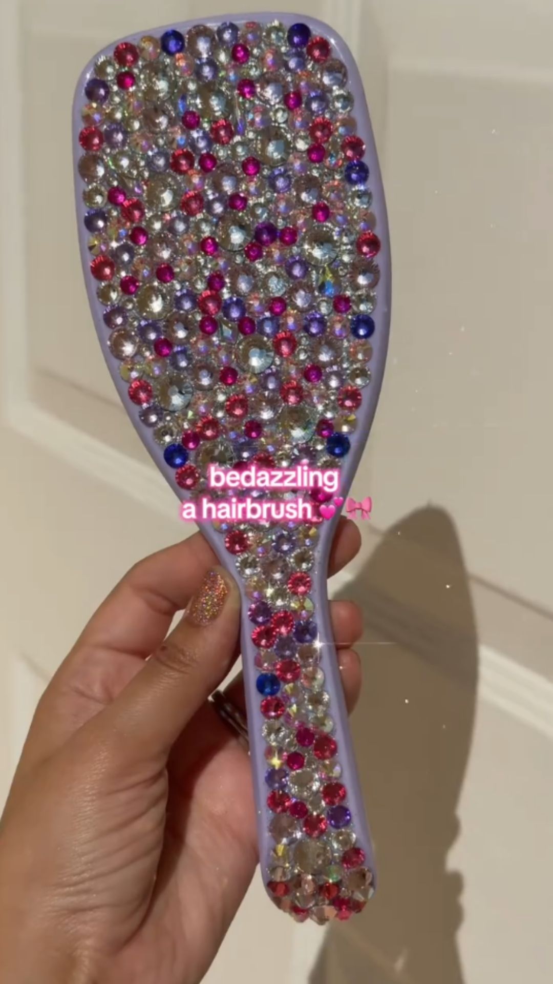 This bedazzled hair brush idea is brilliant