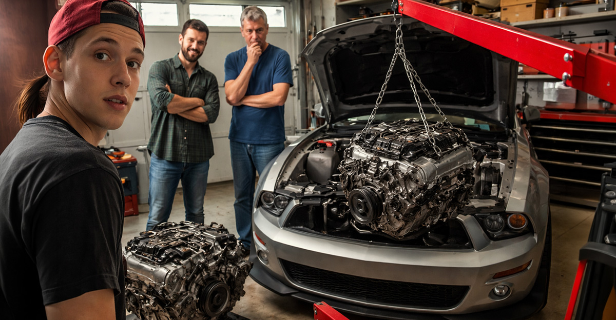 I want to swap my engine in my Mustang. Dad says I have to stick with ...