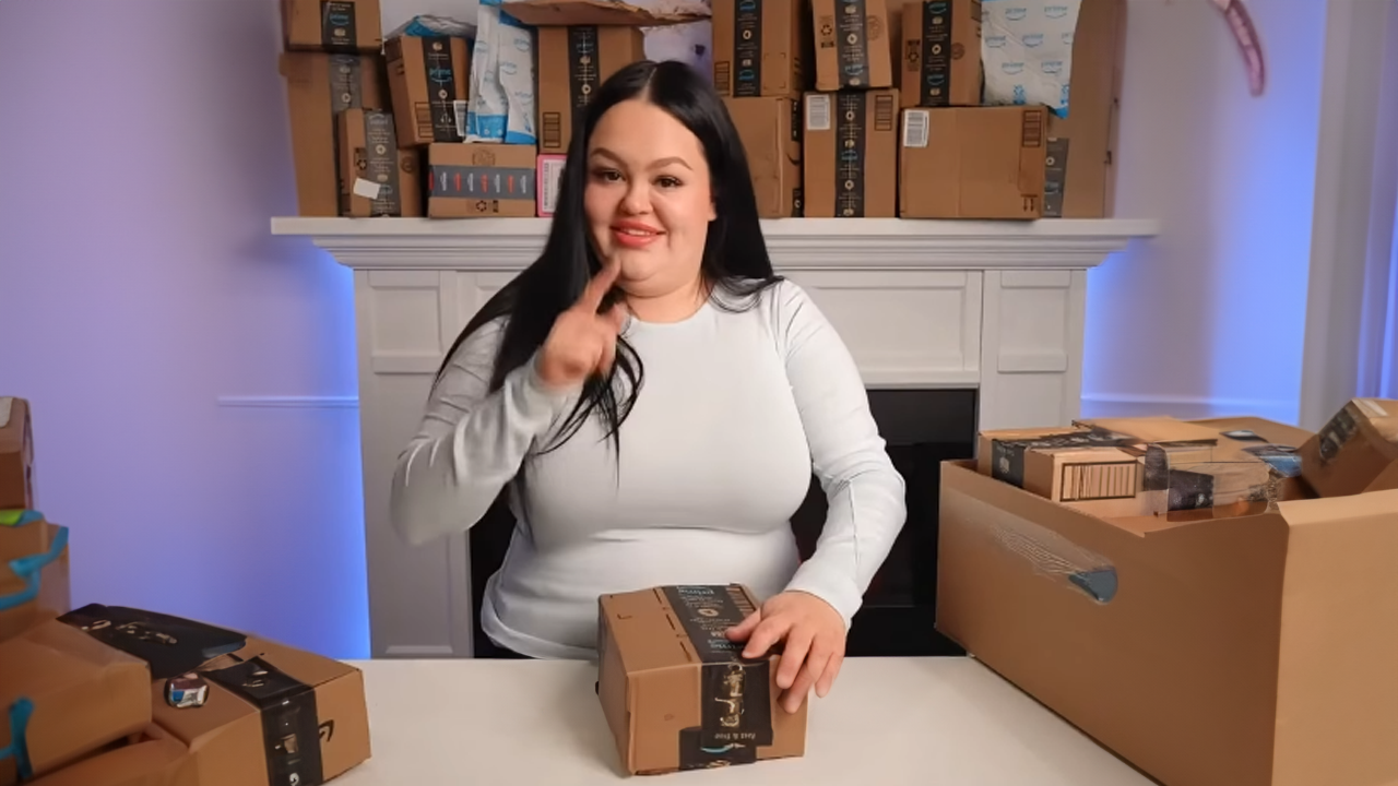 Celina unboxed a mystery Amazon package