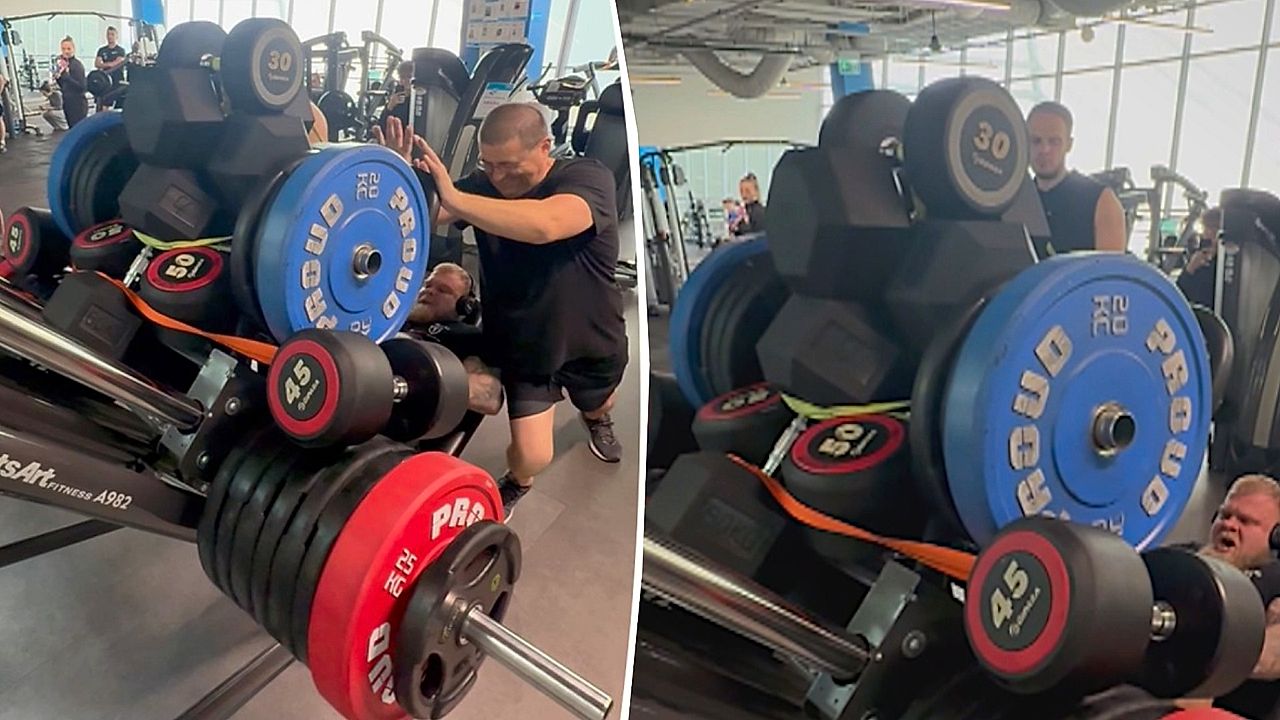 Is this even real? Bodybuilder stacks 'Jenga-style' leg press to 2,200 lbs