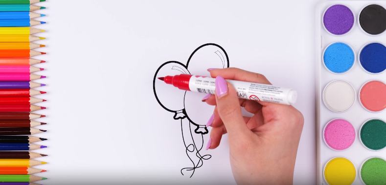 Fun balloon coloring in | Preschool activity