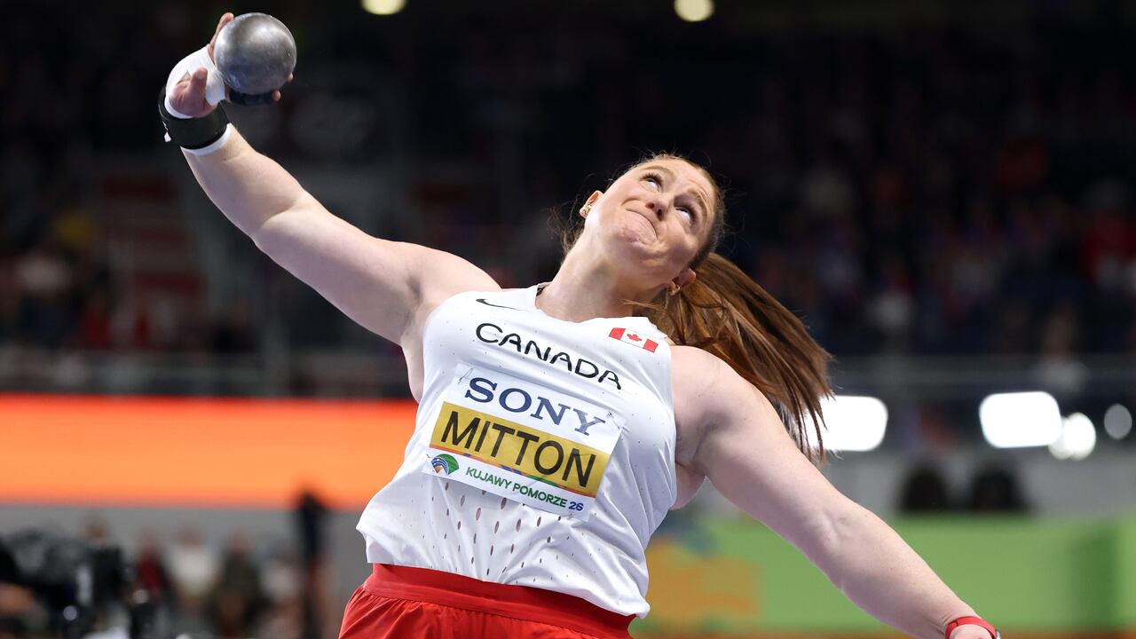 2-time defending champ Sarah Mitton wins indoor world championship shot ...