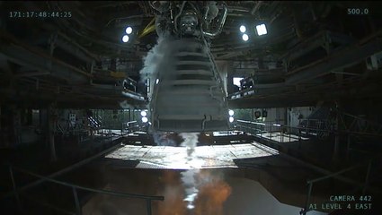 NASA fires up RS-25 Artemis moon rocket engine test for 500 seconds