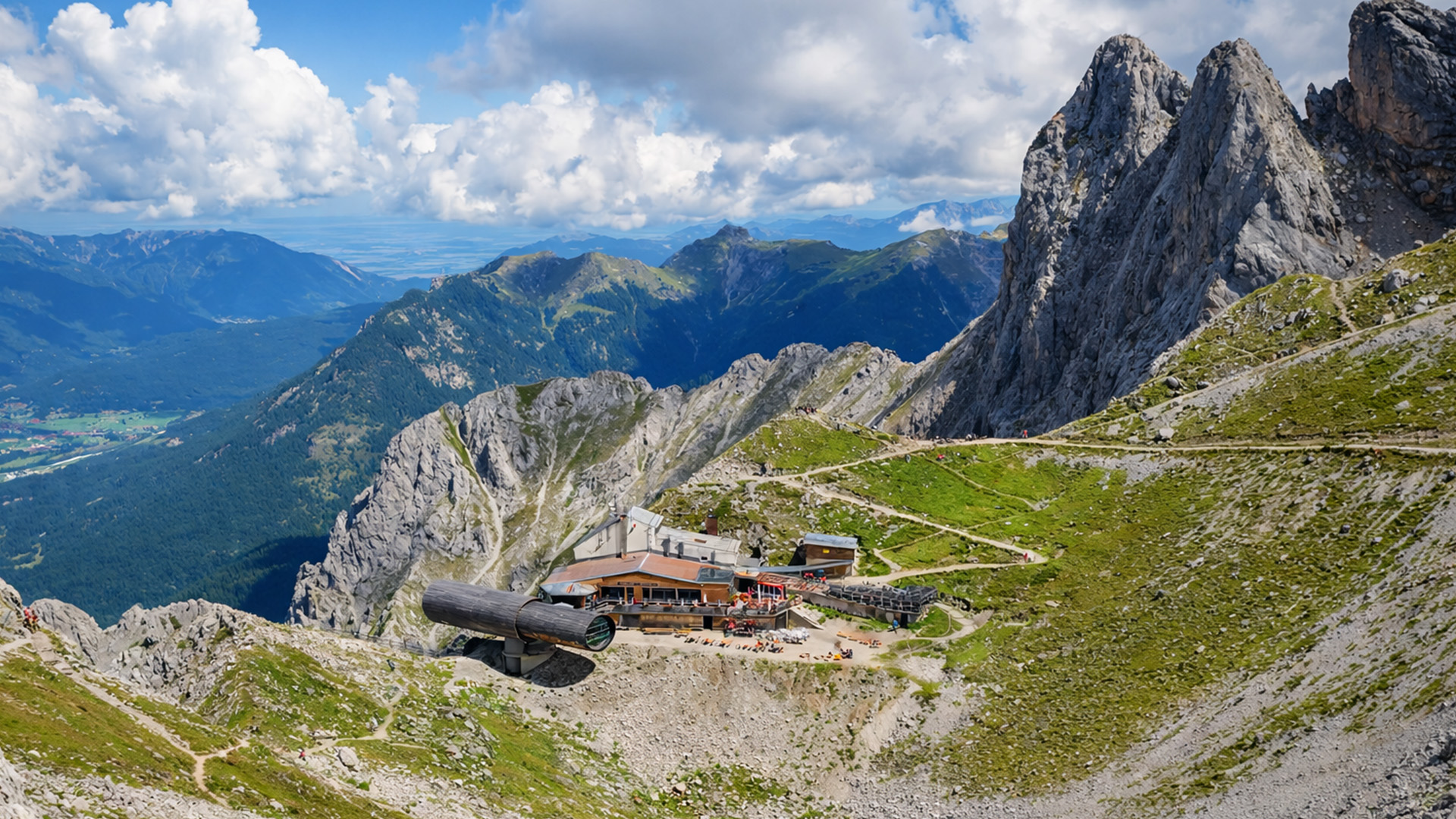 Karwendelbahn Mittenwald Germany alpine views above Isar Valley (4K)