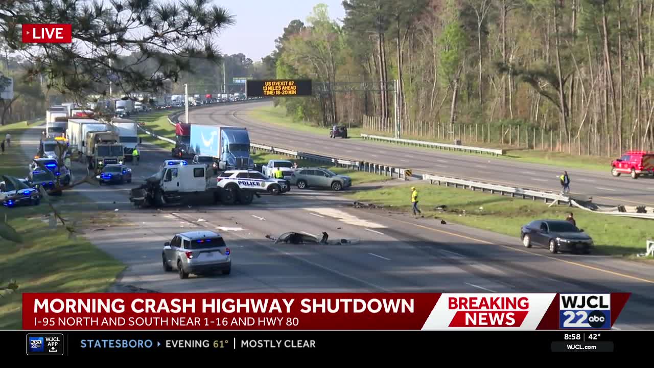 I-95 closed after multi-vehicle crash: 9 a.m. update