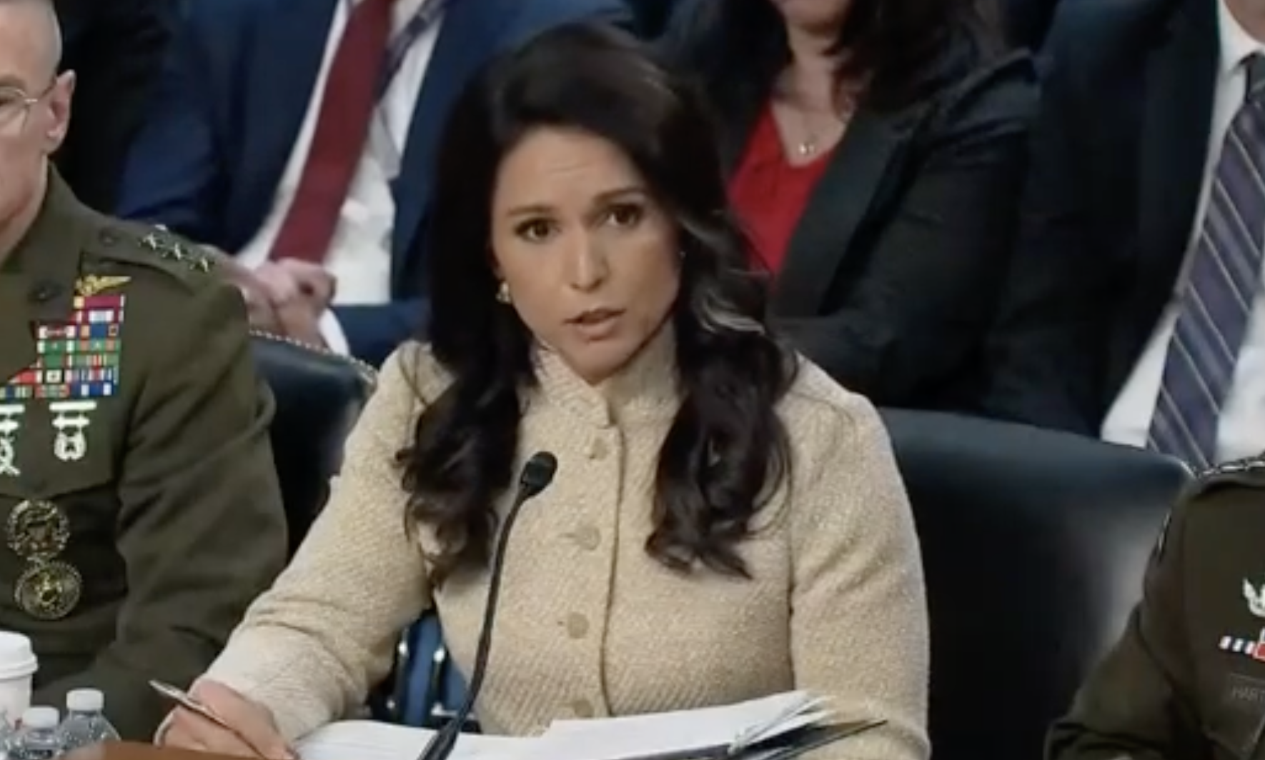'False': Tulsi Gabbard turns red with anger as Senator Jon Ossoff ...