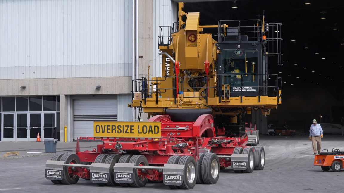 Transporting a massive mining drill by road