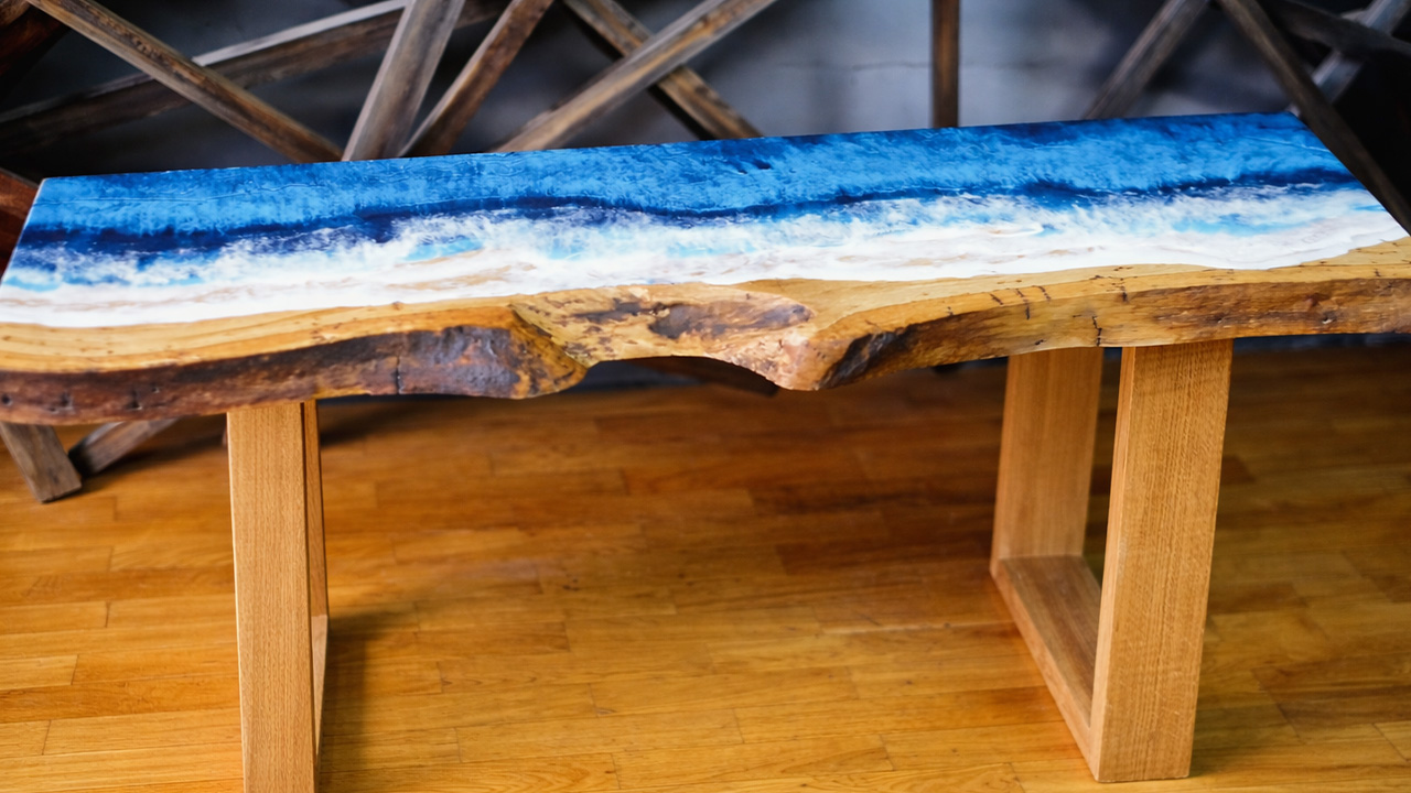 Creating a decorative table with epoxy and wood