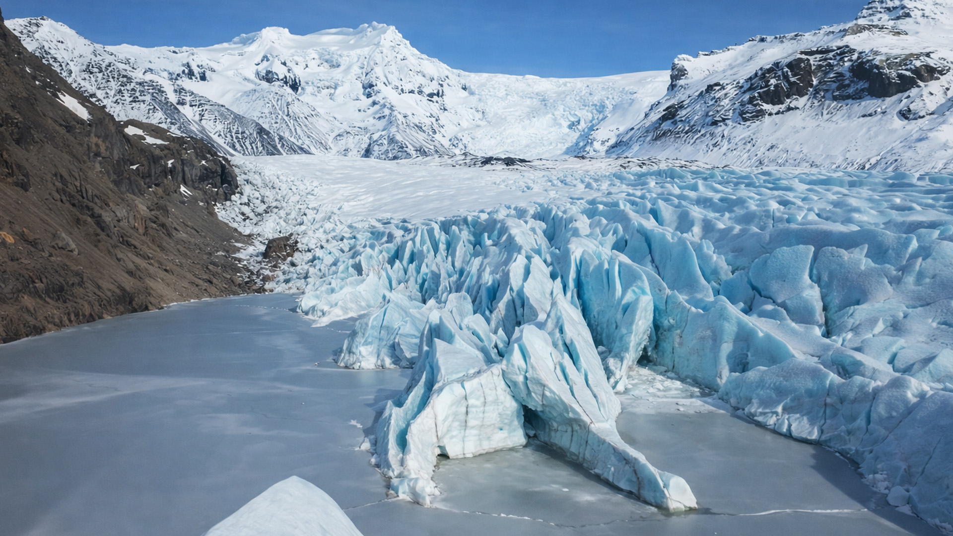 Built from ice that never stops moving