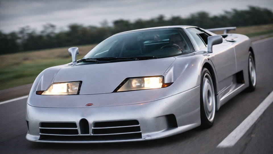Bugatti EB110 quad turbo V12 with custom exhaust sound