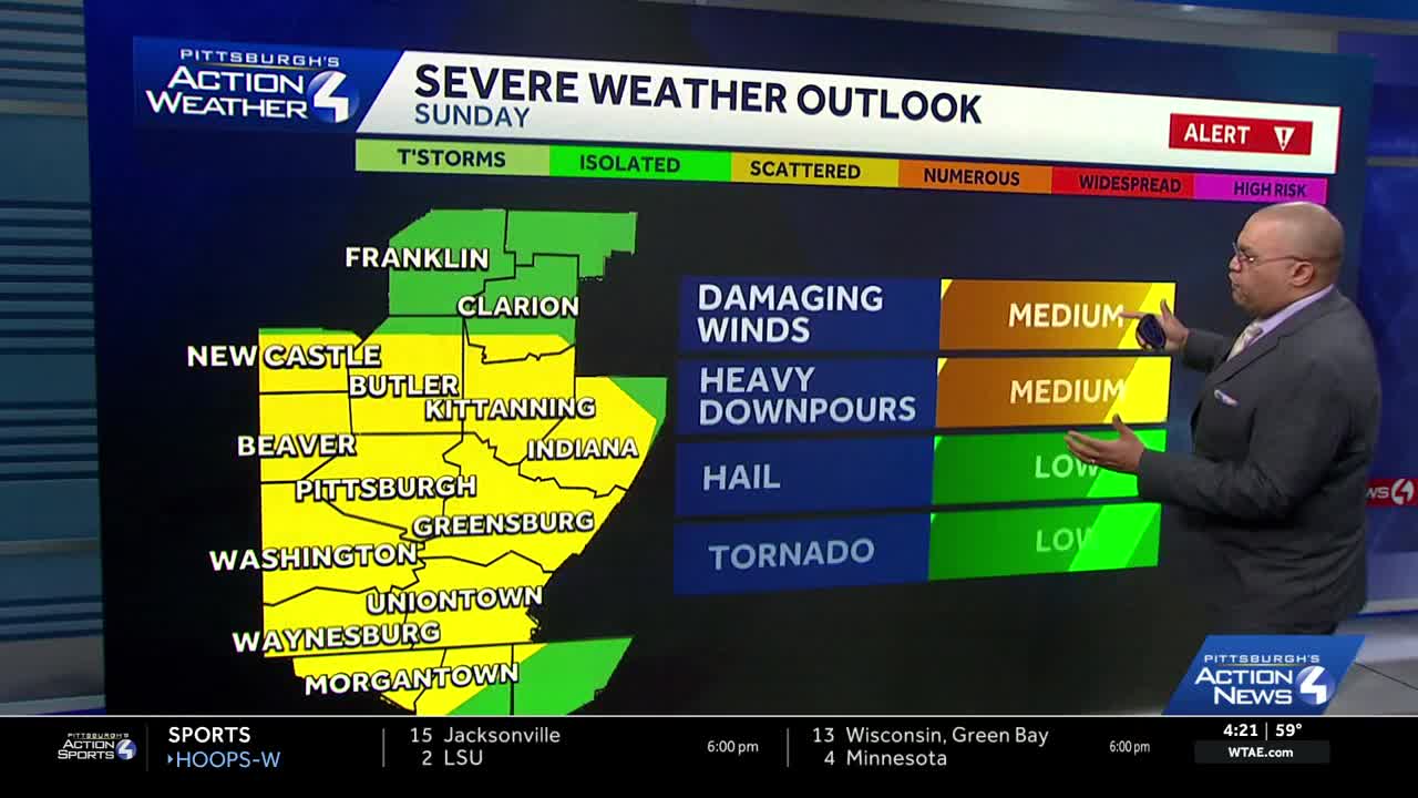 March 20 forecast: Severe weather alert day Sunday in western PA