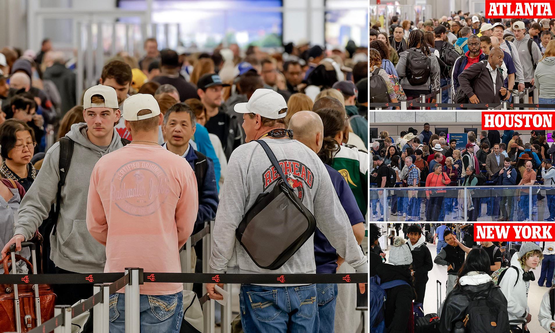 Lines from hell clog US airports as government shutdown triggers mass ...